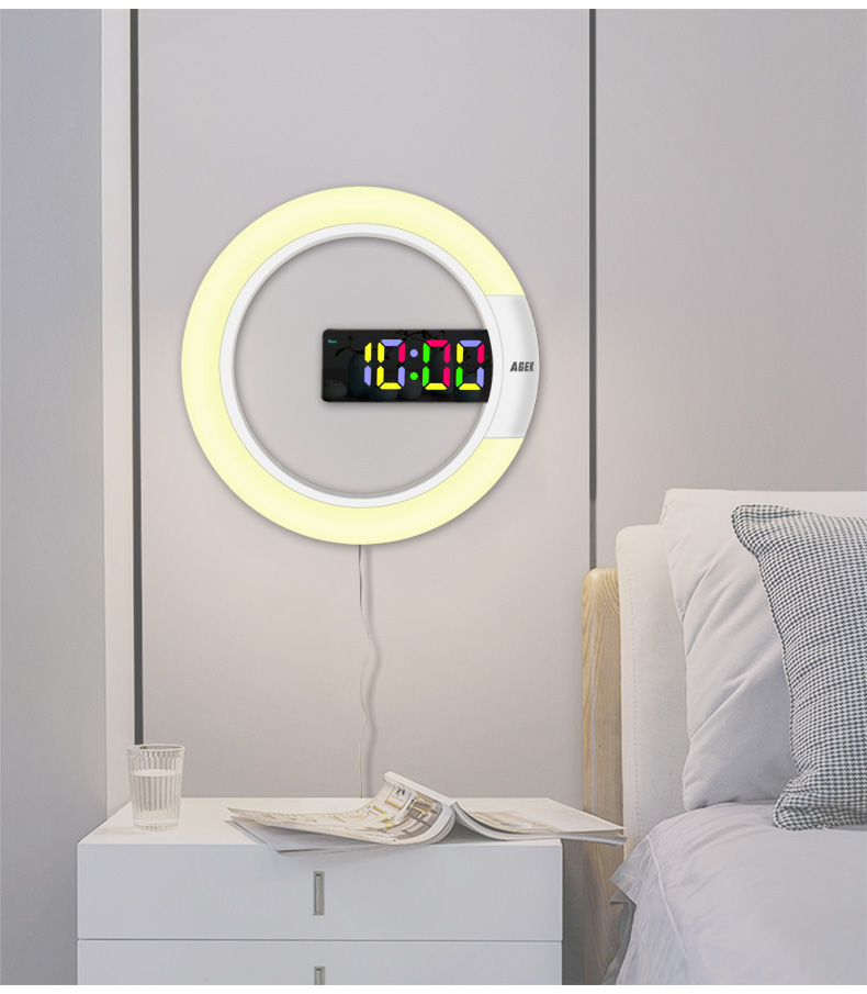 Remote Control Led Digital Clock Creative 3D Wall Clock with Alarm ...