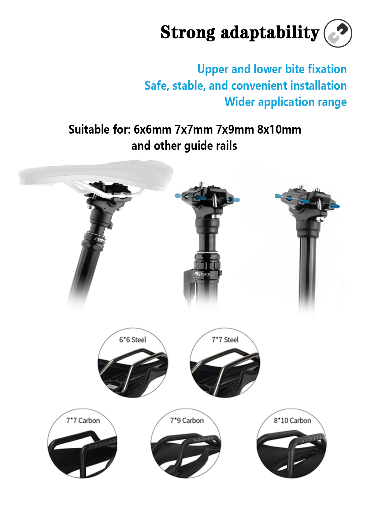 FASTACE Height Adjustable Seatpost 27.2/30.9/31.6mm MTB Dropper Shock ...