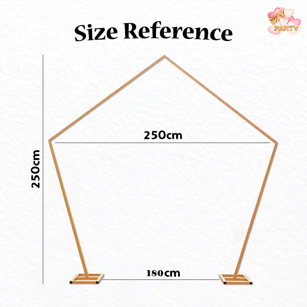 Geometric Pentagon Metal Arch Backdrop Stand Party Wedding Events ...