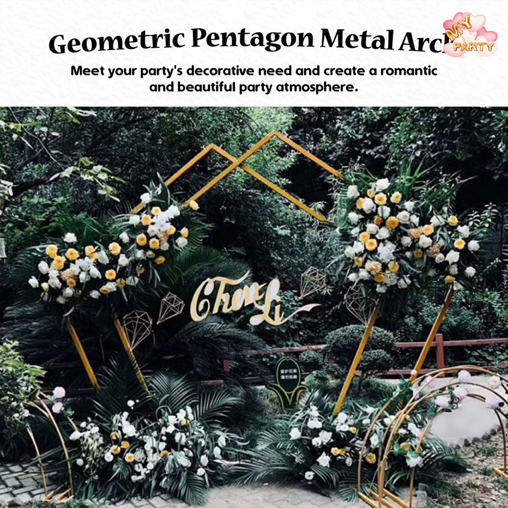 Geometric Pentagon Metal Arch Backdrop Stand Party Wedding Events ...