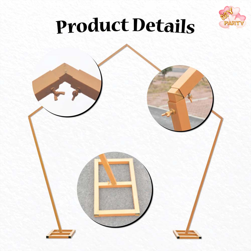 Geometric Pentagon Metal Arch Backdrop Stand Party Wedding Events ...