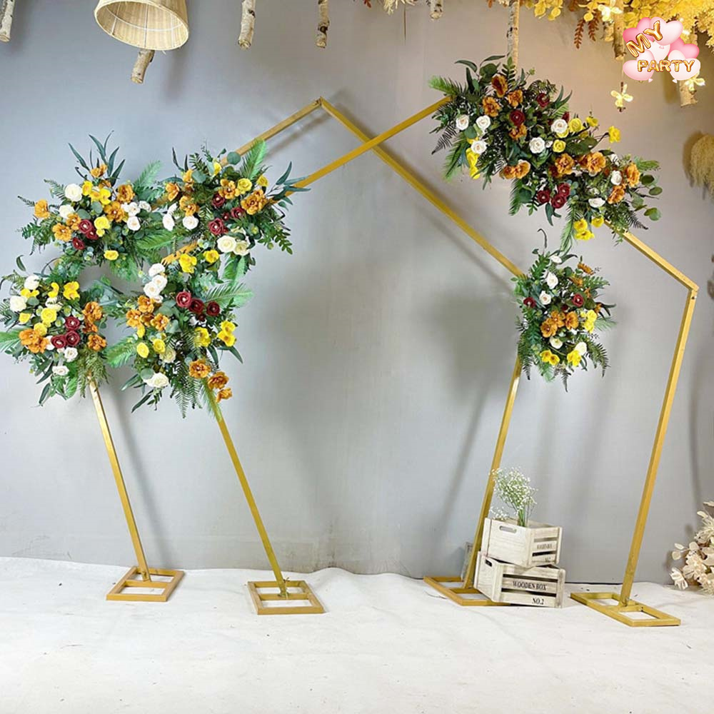 Geometric Pentagon Metal Arch Backdrop Stand Party Wedding Events ...