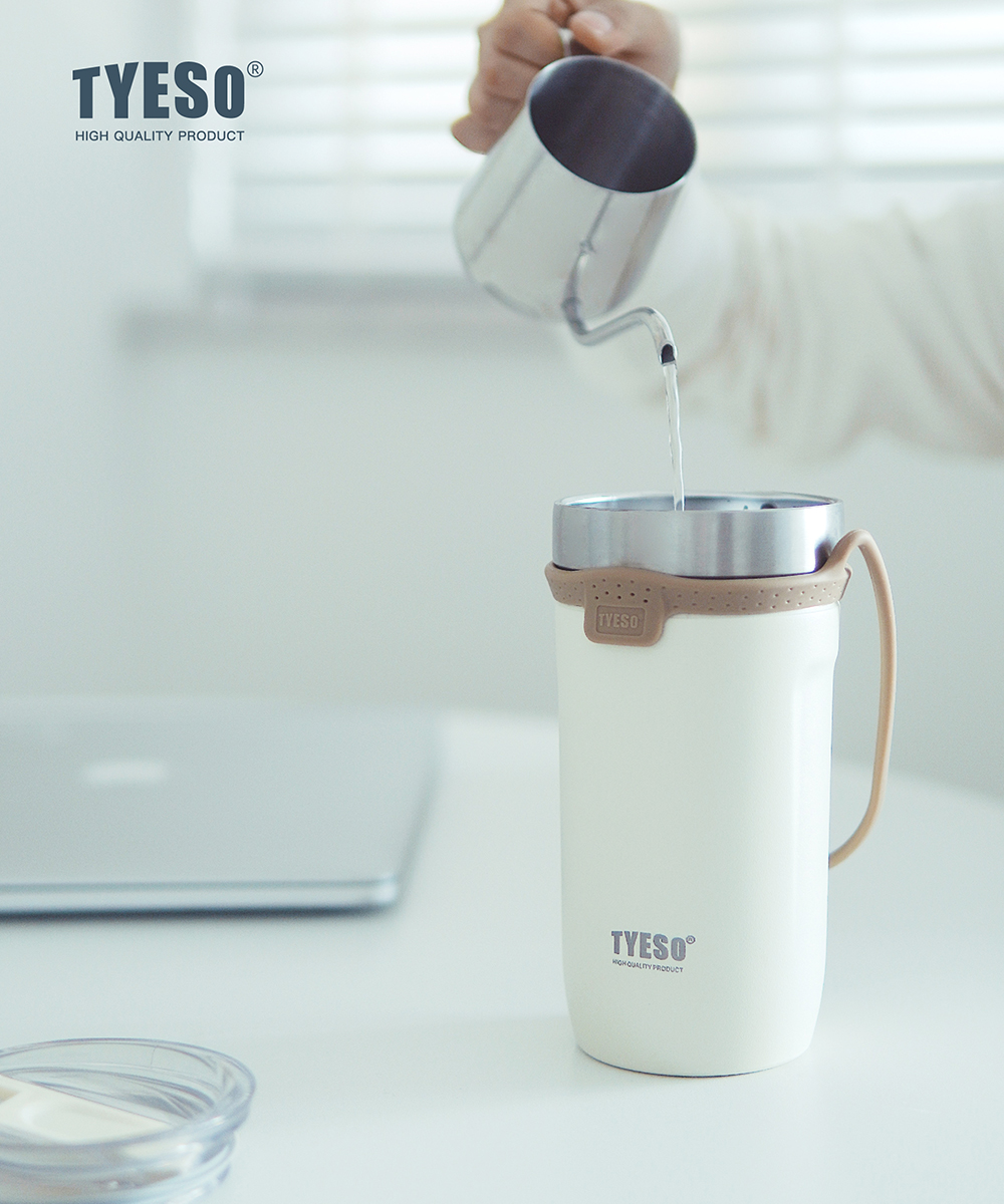 TYESO TS-8766B/TS-8767B 550ml/710ml Vacuum Insulated Tumbler Keep Cold and Hot with Silicon ...