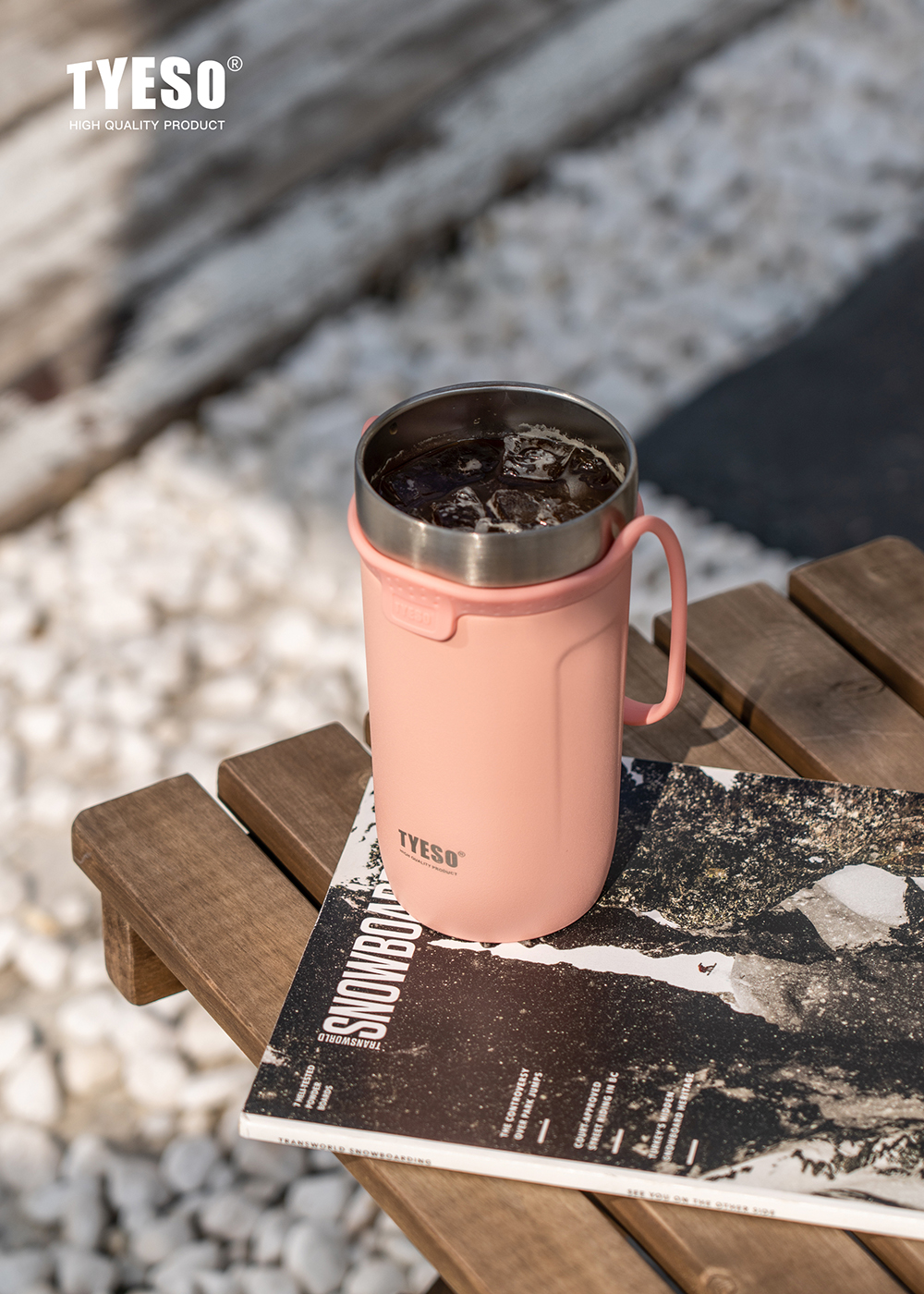 TYESO TS-8766B/TS-8767B 550ml/710ml Vacuum Insulated Tumbler Keep Cold and Hot with Silicon ...