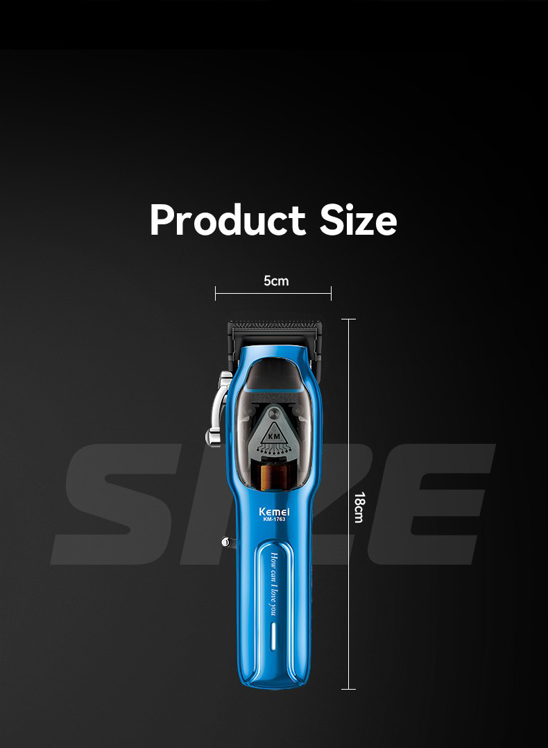 Kemei KM-1763 9000RPM Hair Clipper Powerful Hair Trimmers Electric Barber Hair Cutting Machine ...
