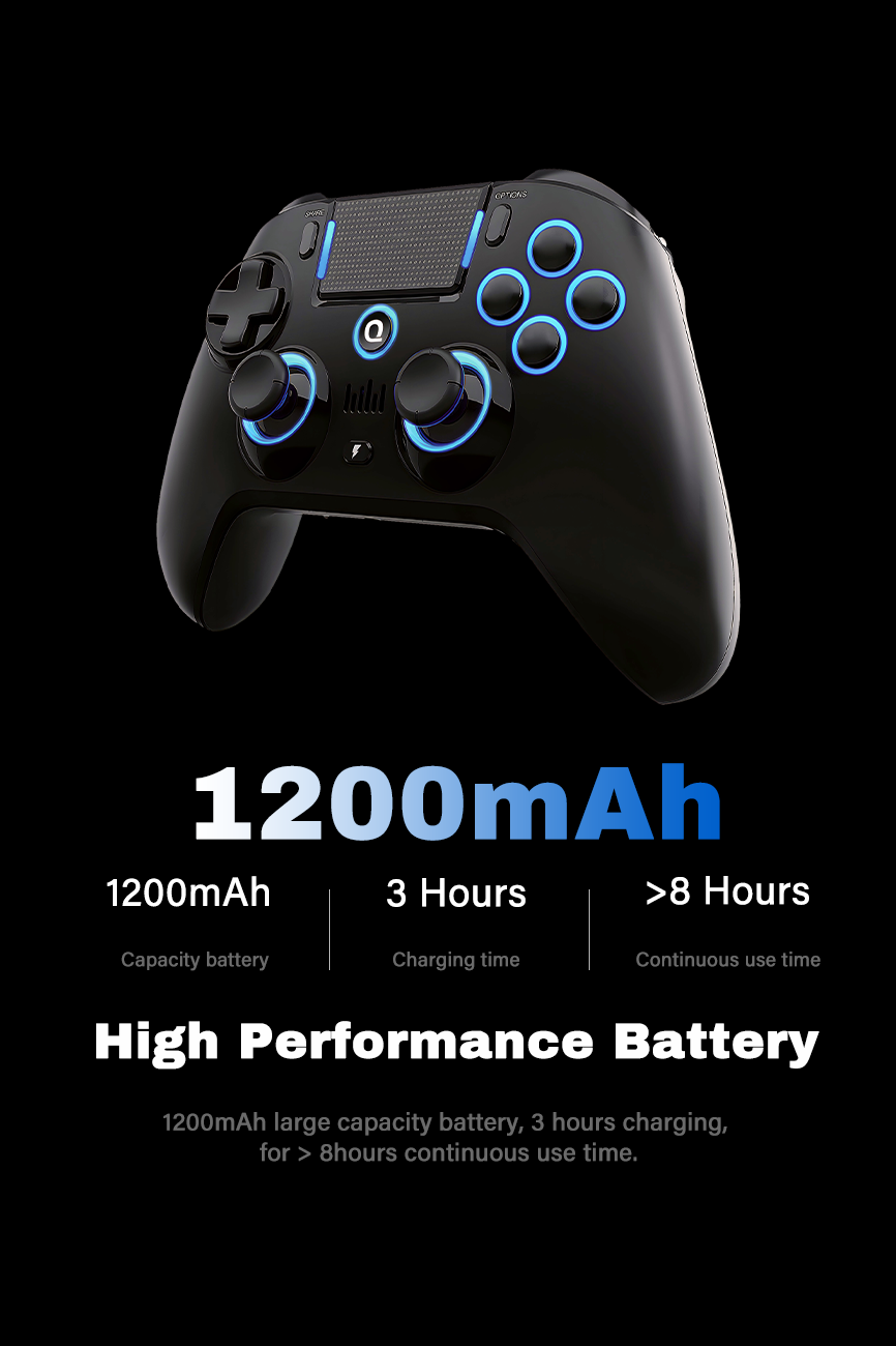 QRD Spark N5 Wireless Controller For PC,PS4, PS3, OLED Console Pro Gamepad Rechargeable Battery ...