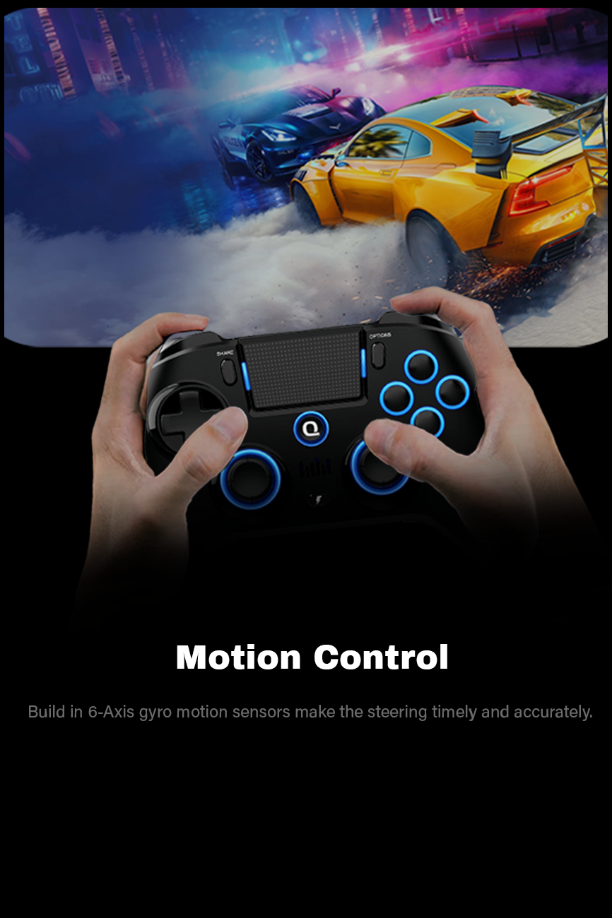 QRD Spark N5 Wireless Controller For PC,PS4, PS3, OLED Console Pro Gamepad Rechargeable Battery ...