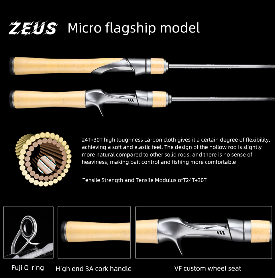 BEARKING Zeus Micro Ultralight Carbon Fiber Ultralight Fishing Rod ...