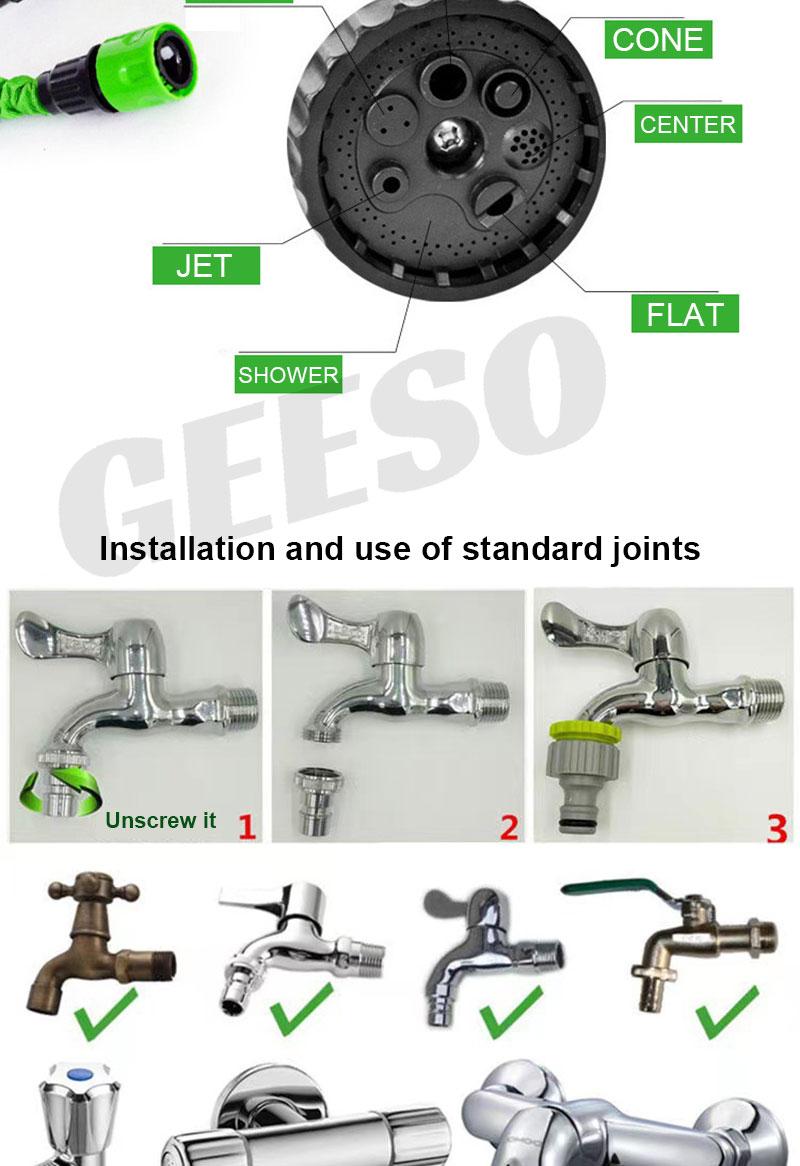 GEESO Multifunction Expandable Magic Hose Home Garden Water Hose Hos ...
