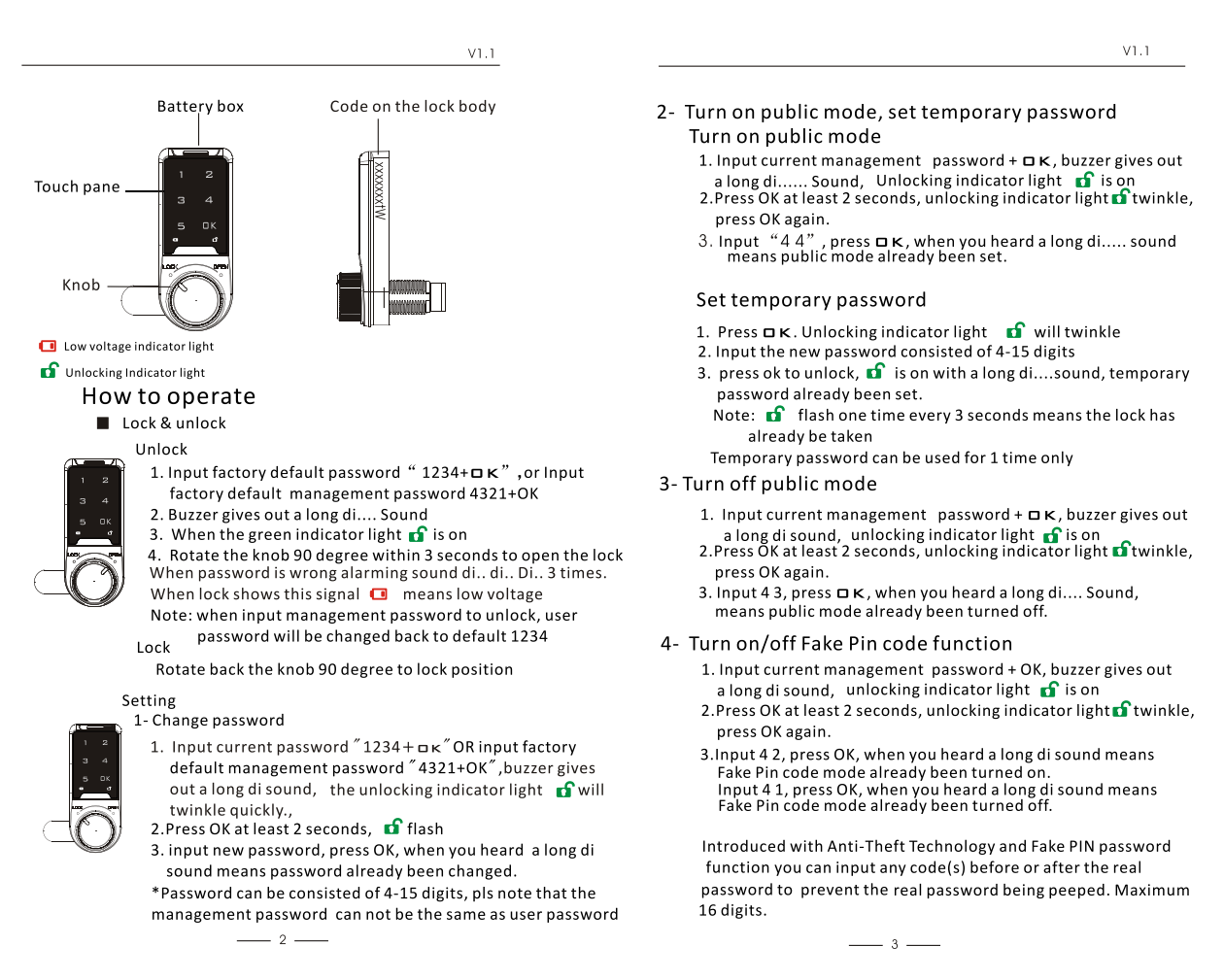 Touch Keypad Password Lock Key Access Lock Electronic Security Cabinet ...