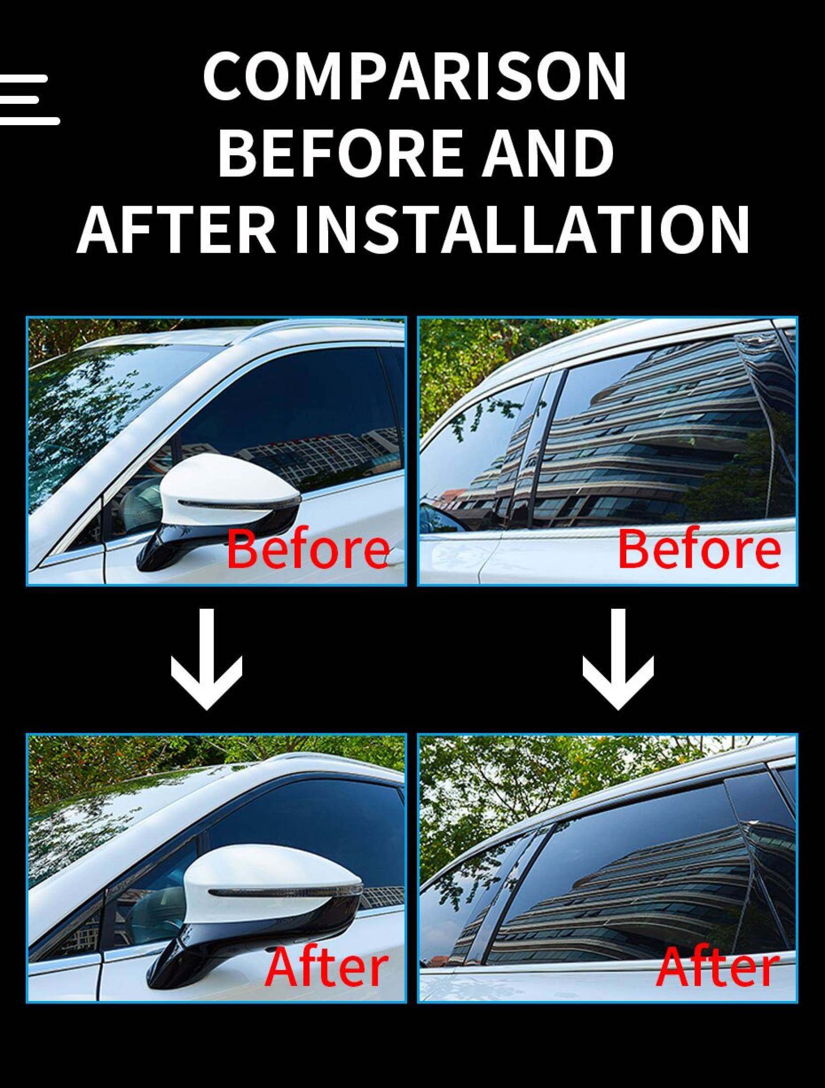 Car Chrome Styling Door/window Trim Strips Car Window Mirror Protector ...