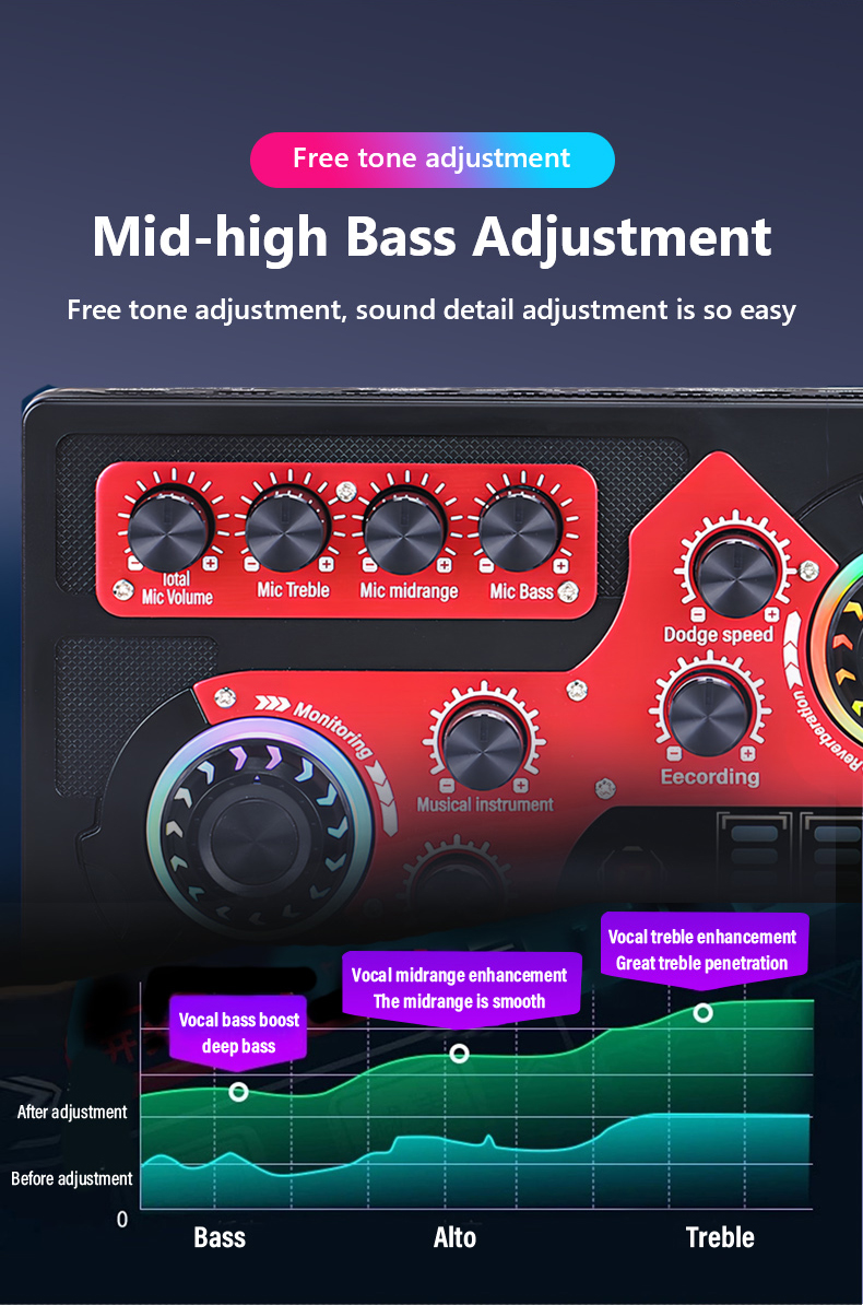 X5 Sound Card Mid-High Bass Adjustable Bluetooth Connectivity 48V ...