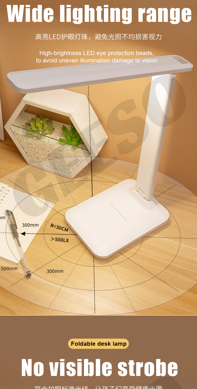GEESO LED Touch Dimming Desk Lamp Study Lamp USB Eye Protection 3 ...