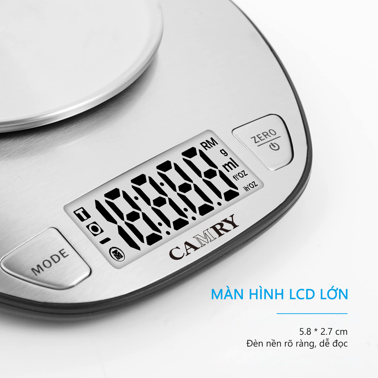 CAMRY Electronic Kitchen Scale Premium LCD Large Display Backing Scale ...