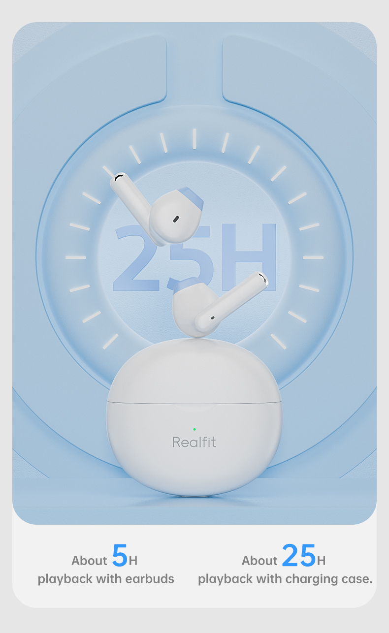Realfit F2 Wireless Earbuds Matt Colorful Bluetooth Earphone with HD ...