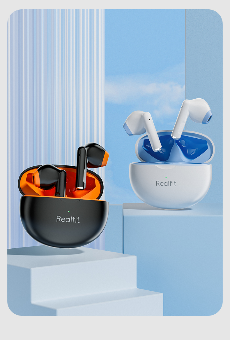 Realfit F2 Wireless Earbuds Matt Colorful Bluetooth Earphone with HD ...