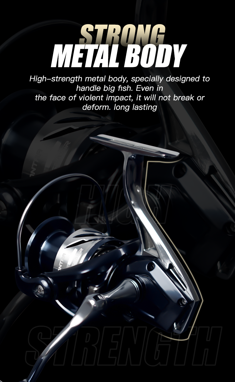 SEASIR Contra All Metal Spinning Fishing Reel 2000-6000 5.2:1 Max Drag ...