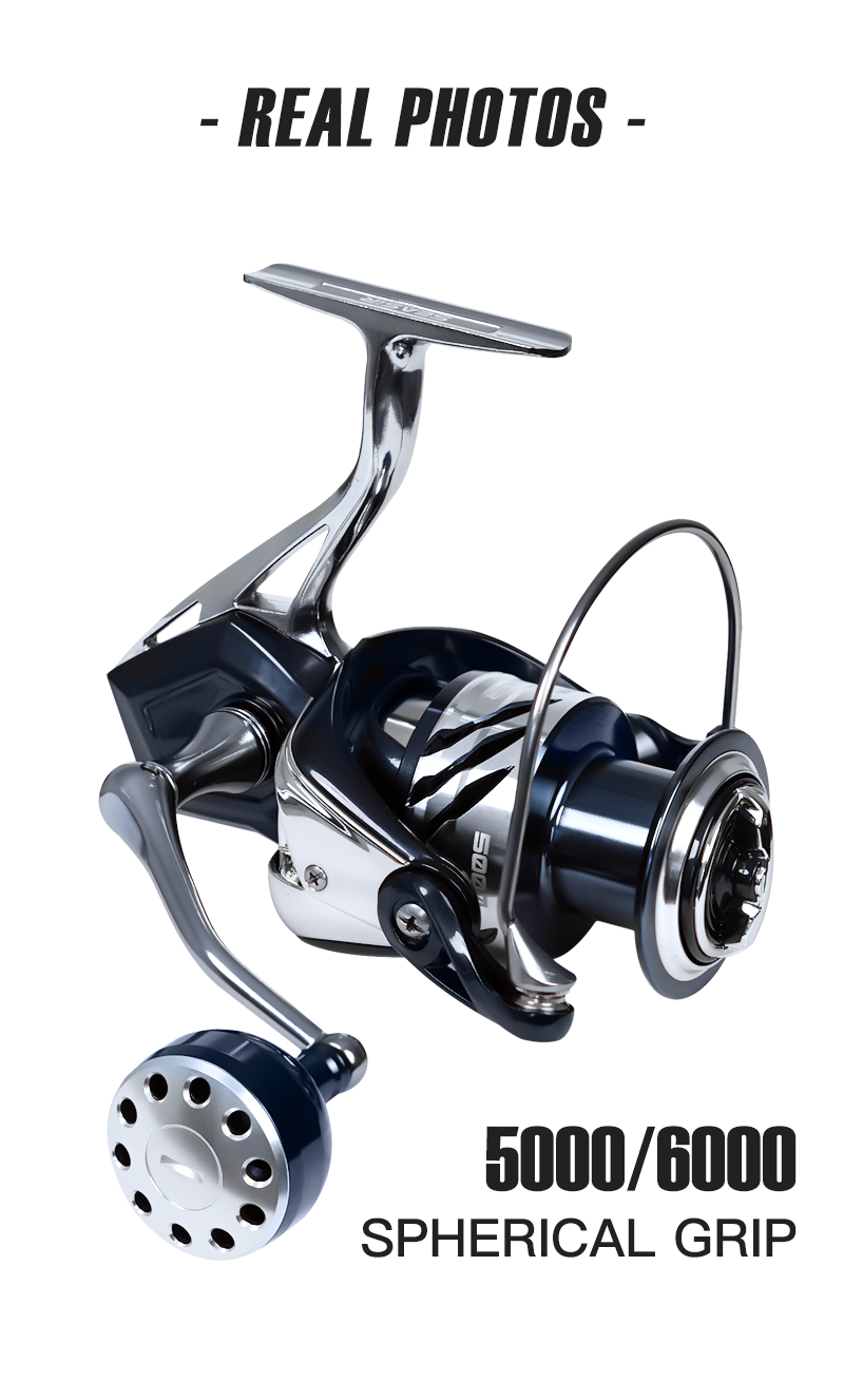 SEASIR Contra All Metal Spinning Fishing Reel 2000-6000 5.2:1 Max Drag ...