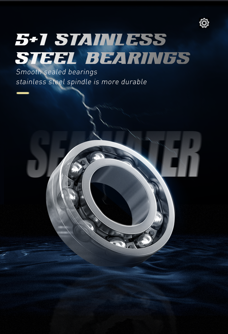 SEASIR Contra All Metal Spinning Fishing Reel 2000-6000 5.2:1 Max Drag ...