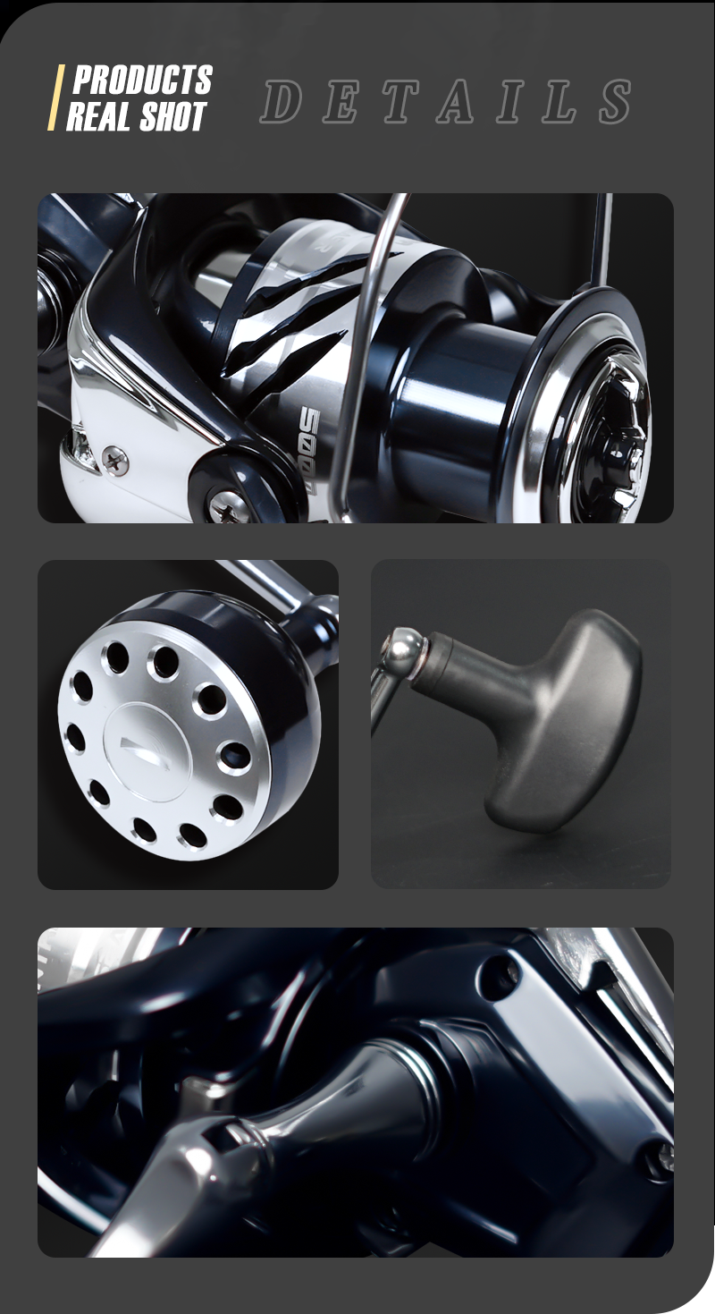 SEASIR Contra All Metal Spinning Fishing Reel 2000-6000 5.2:1 Max Drag ...