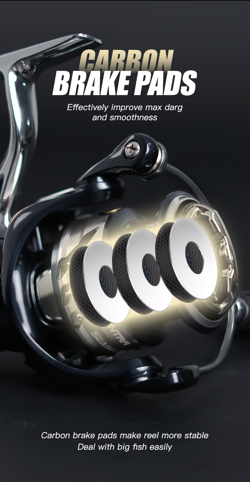 SEASIR Contra All Metal Spinning Fishing Reel 2000-6000 5.2:1 Max Drag ...