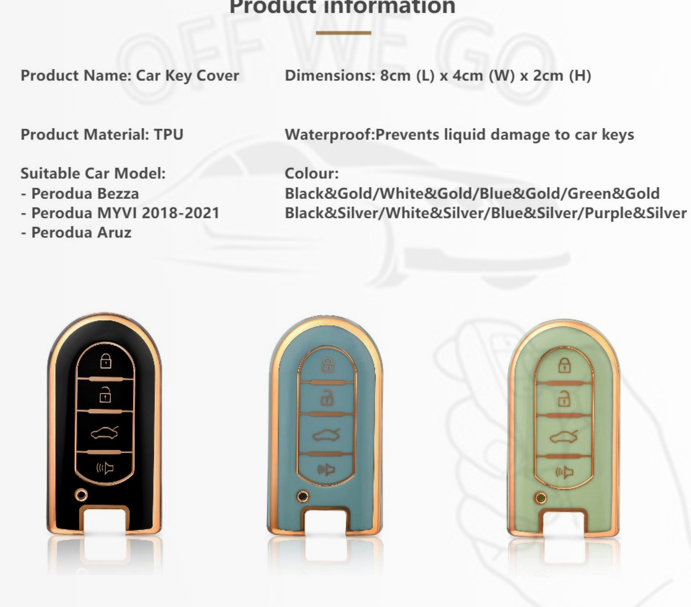 Perodua key cover bezza aruz 2023-2025 Keyless Remote cover kunci bezza ...