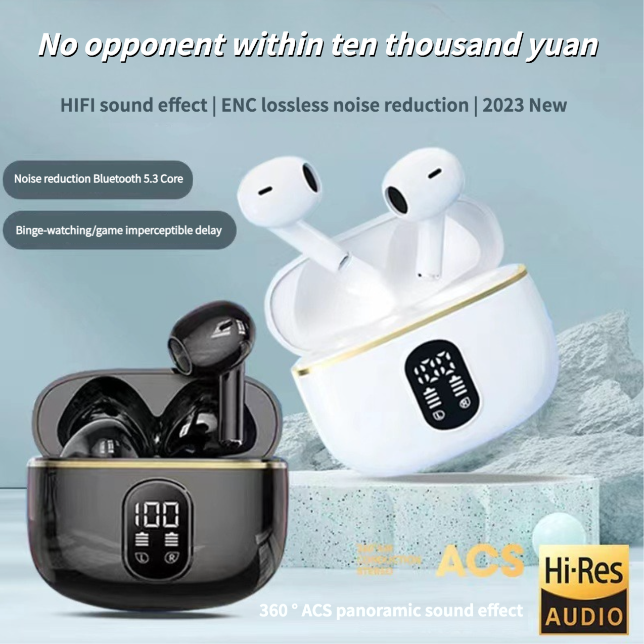 TZUZL X87 TWS Wireless Earphones Bluetooth 5.3 Wireless Headphones LED Display Gaming Headset ...