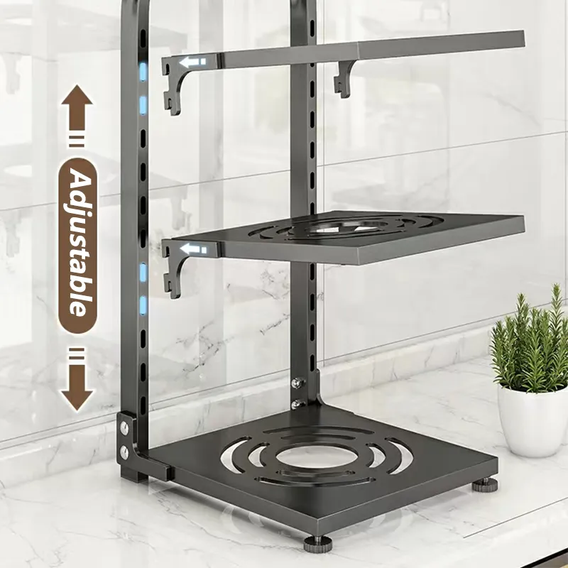 kitchen rack rak dapur bawah sinki adjustable stainless steel pot rack ...