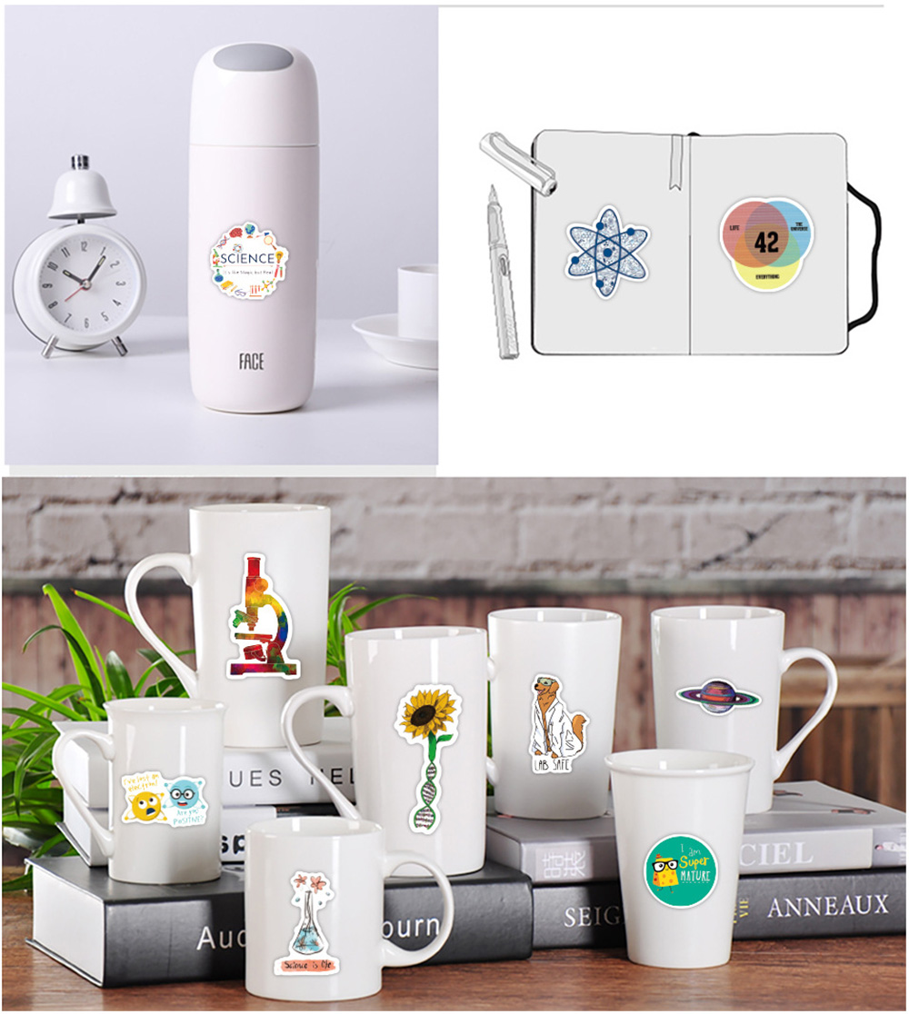 50pcs Chemistry Science Sticker Graffiti Sticker Waterproof Vinyl Cute ...