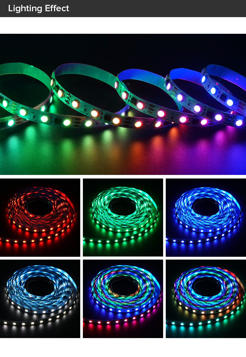 BTF-LIGHTING 12V/24V 60LEDs/m WS2814 RGBW IC LED Pixels Strip Light ...