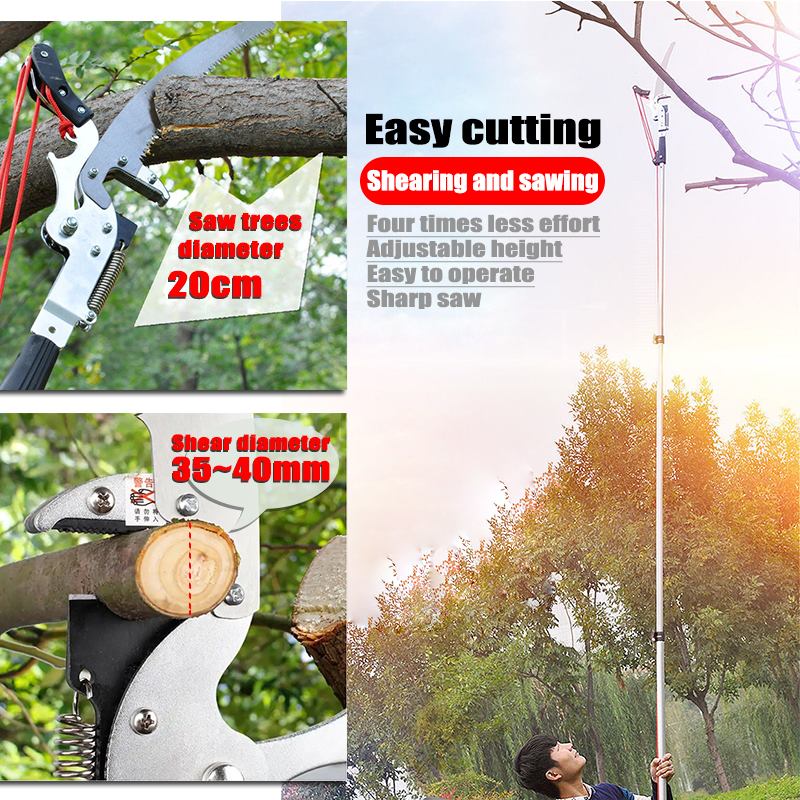 8.5M high Shear Saw Telescopic Pole Aerial Pruner Tall Tree Cutter ...