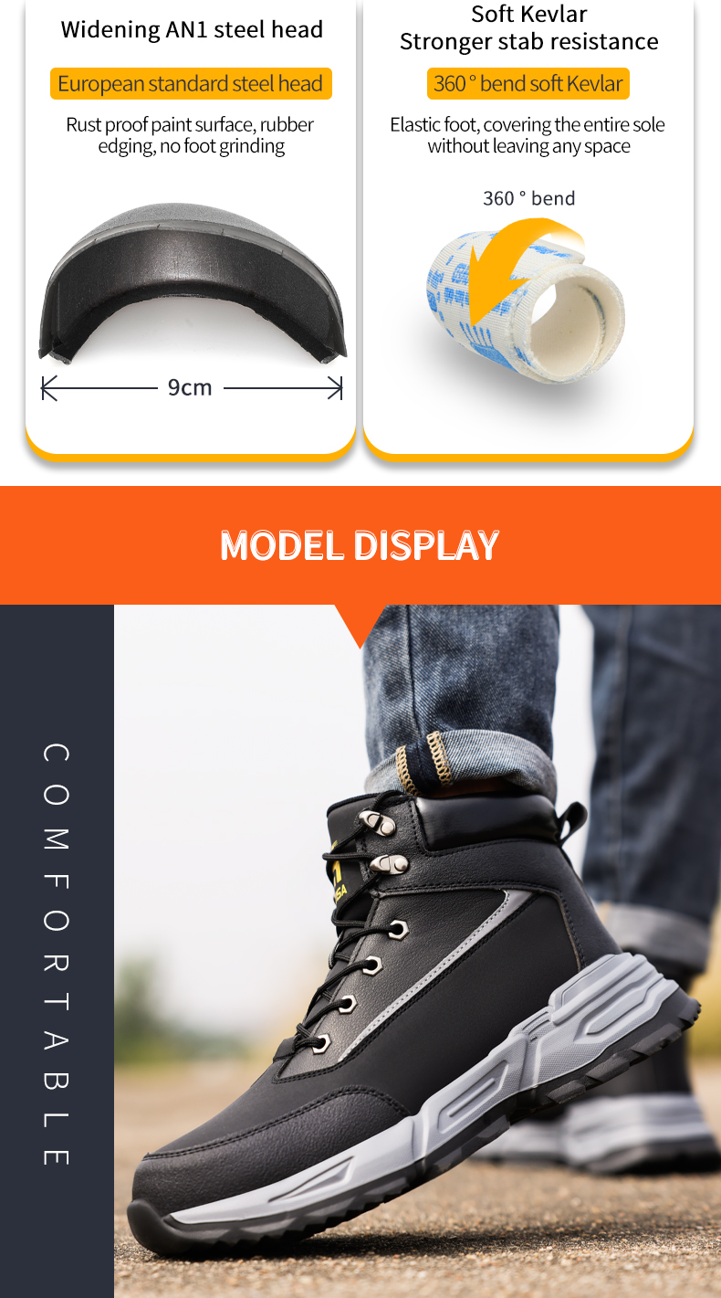 GUYISA safety shoes safety boot men waterproof Steel Toe Cap super ...