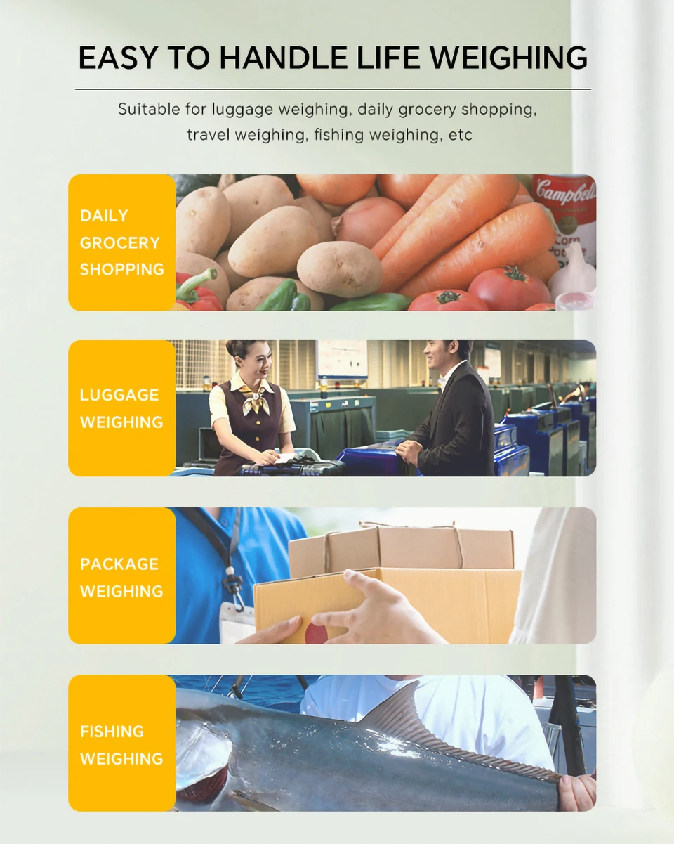 60kg/10g LCD Digital Hanging Scale Portable Battery/USB Charging Hook Scale Electronic Weighting ...