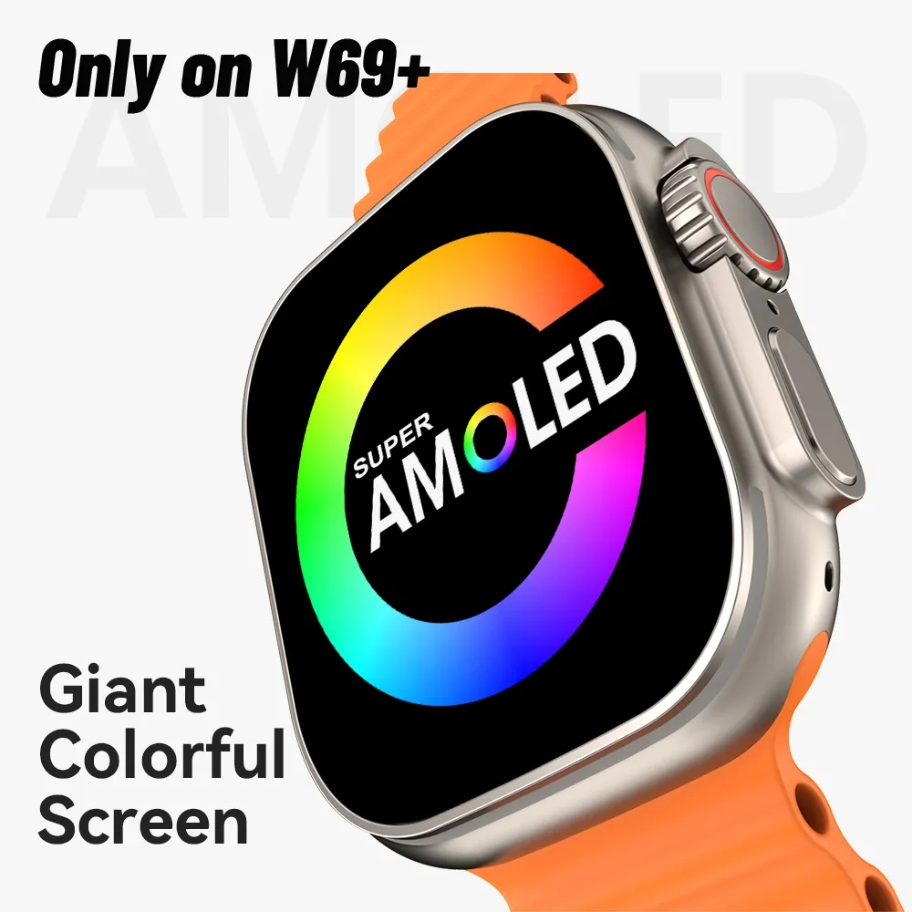 Original W69+ Ultra 2GB ROM IWO Clock Bluetooth Call AMOLED Screen Microwear Series 9 49mm NFC ...