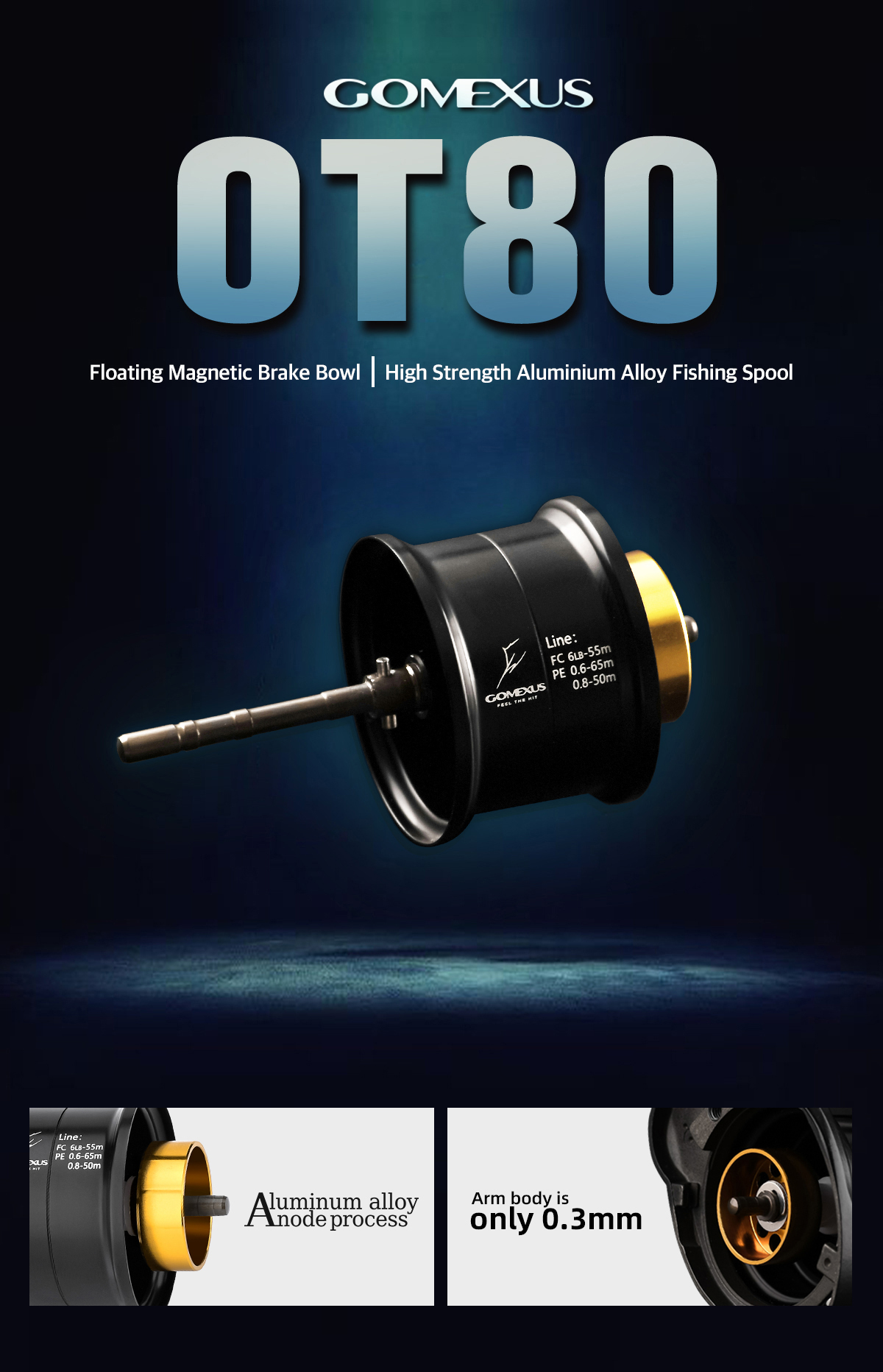 Gomexus Shallow Spool For Daiwa Tatula TW 80 Baitcasting Fishing Reel ...