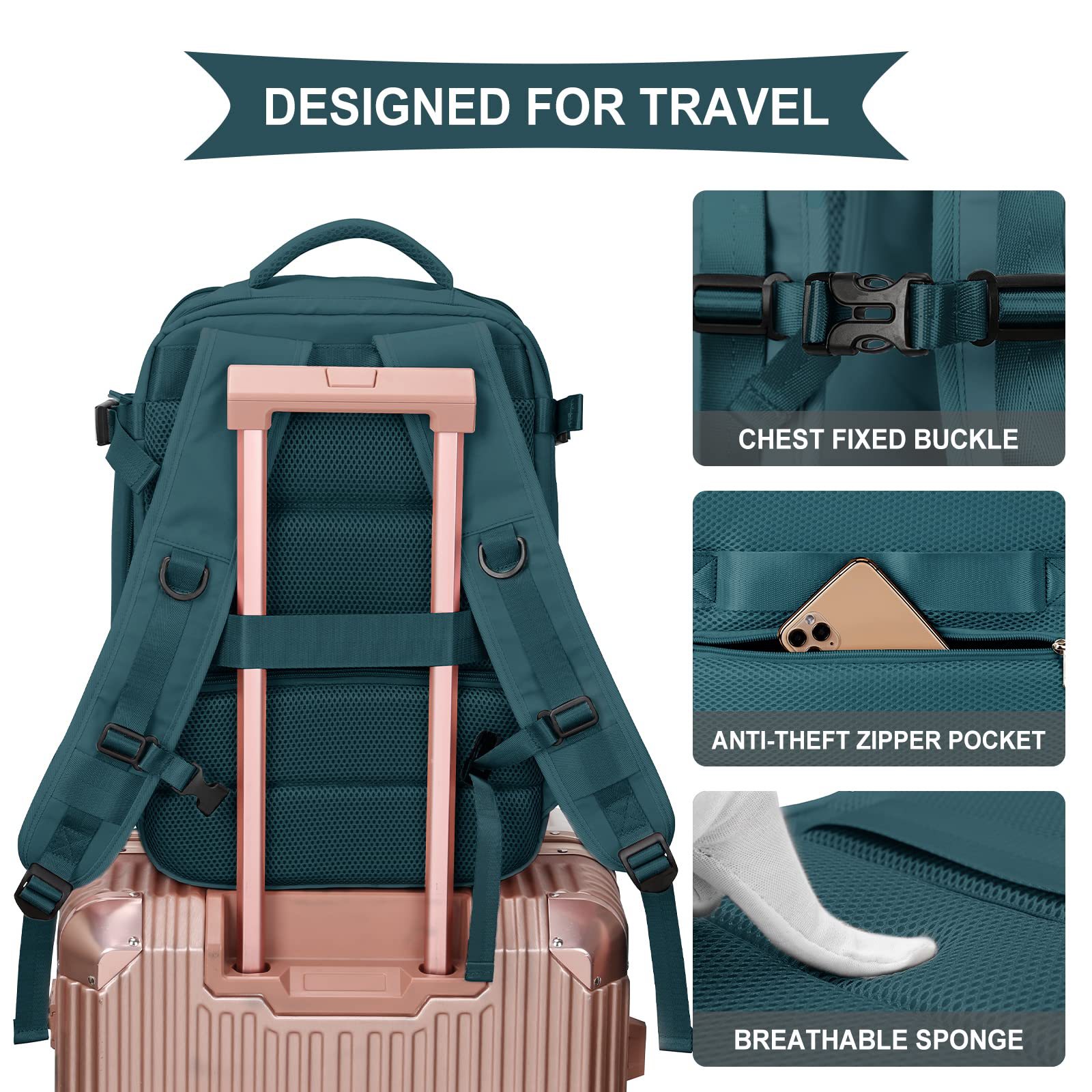 MY available unisex 35L Travel backpack Carry on fits 15.6/16 inch ...