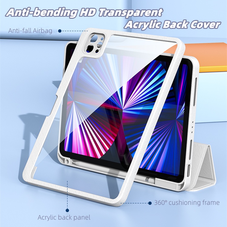 NIXXOS 360 Rotate Case Acrylic with Pencil Holder For iPad 10th Gen (10 ...