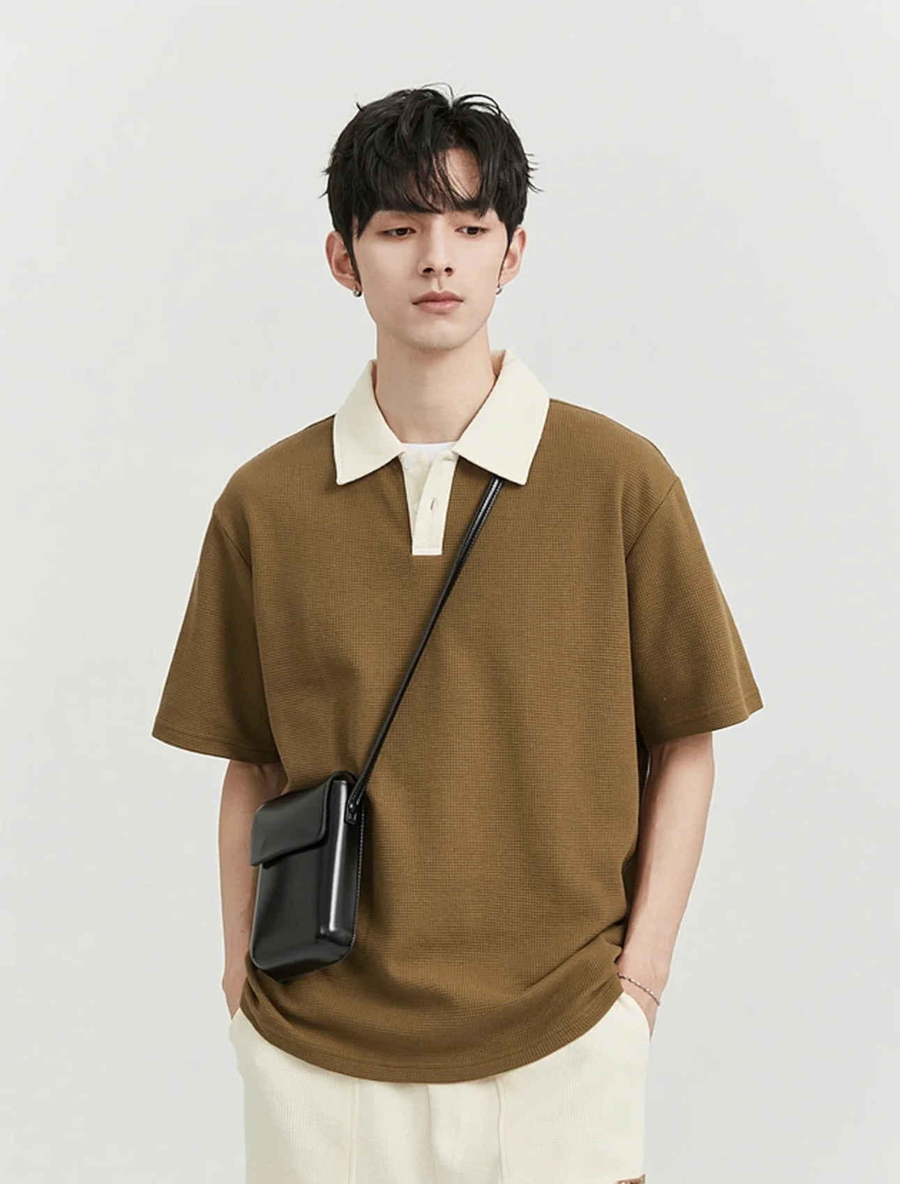 【READY STOCK】ProMan Korean Style Polo shirt Short Sleeve Waffle Fashion ...