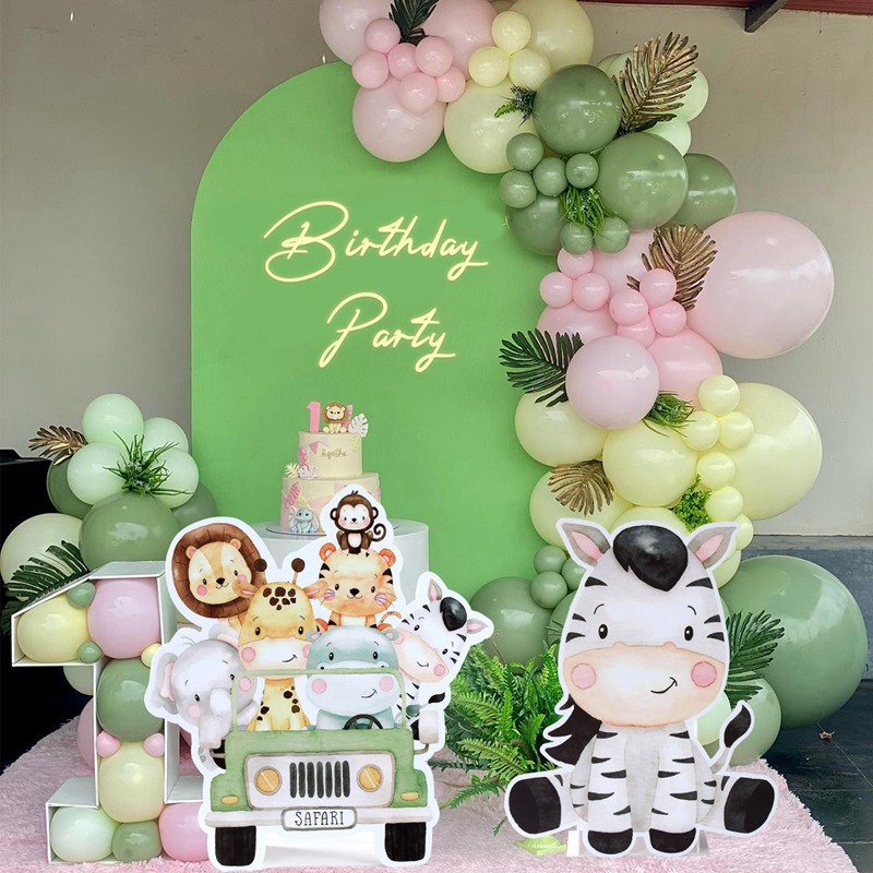 Jungle Safari Standee For Birthday Balloons Background Wild One Large ...