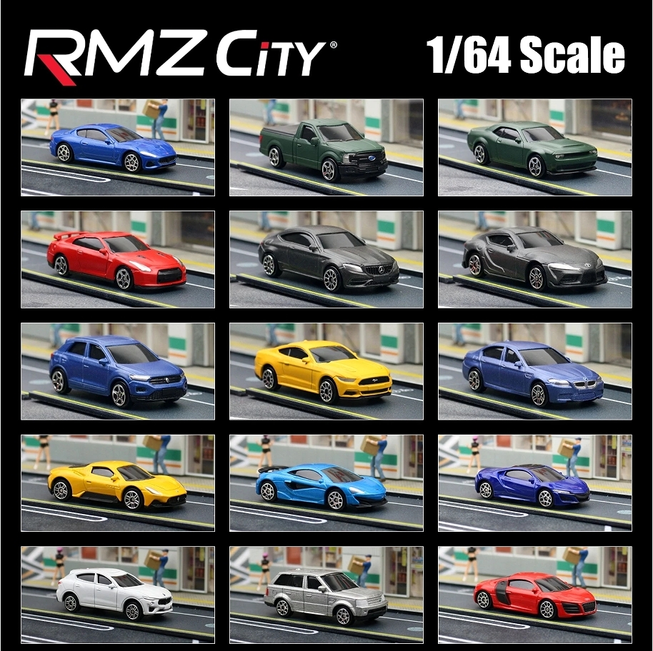 RMZ CITY 1:64 Diecast car Blind box Car Models Miniature Diecast Race ...