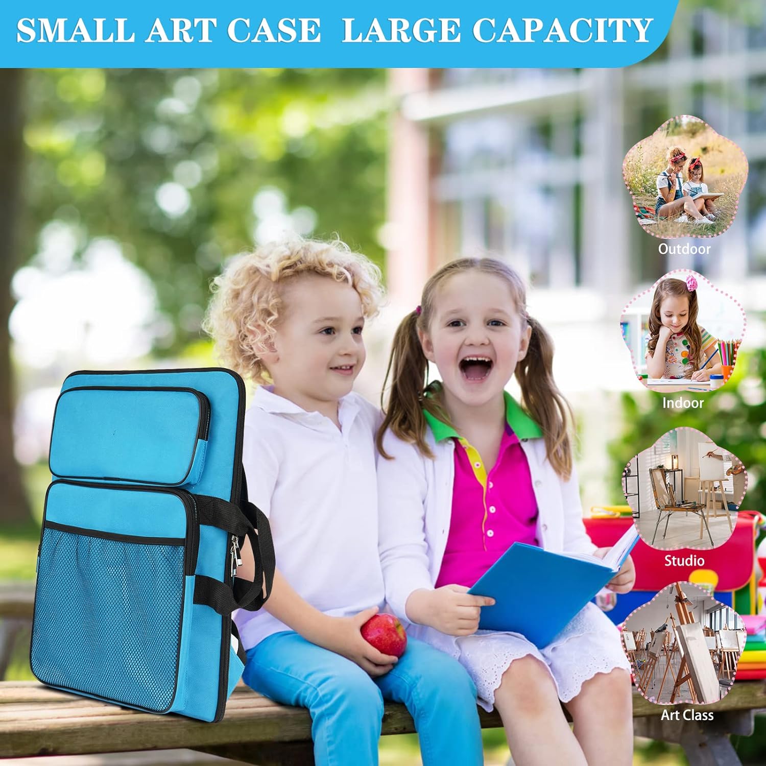 threetrees 38x48 cm Art Portfolio Organizer Kids Artwork,Crayons ...