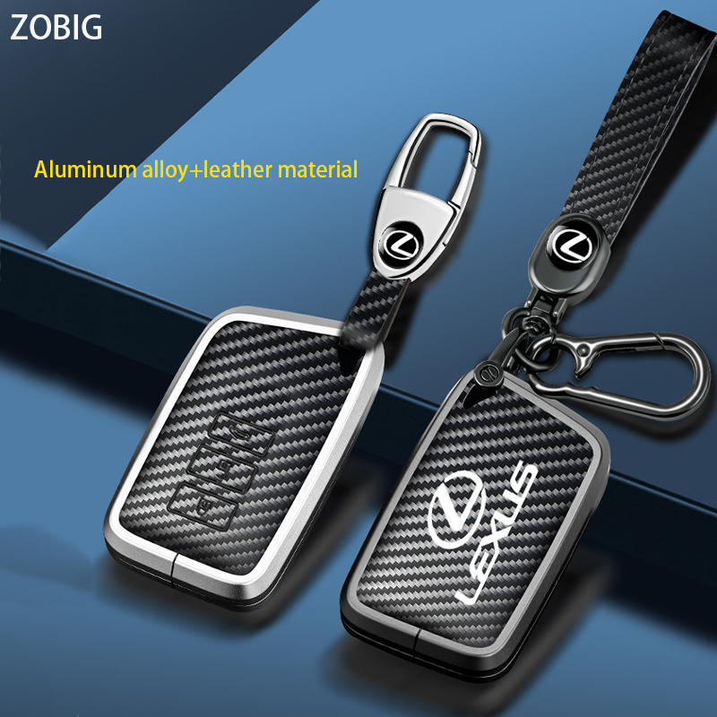 ZOBIG Carbon fiber Key Shell Fob Cover Car Key Case for Lexus with Gold ...