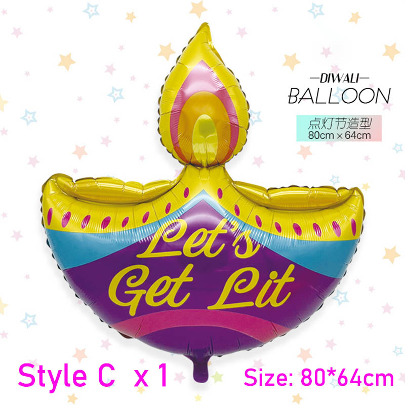 18 inch Diwali Aluminum Film Balloon Deepavali Celebration Decoration ...