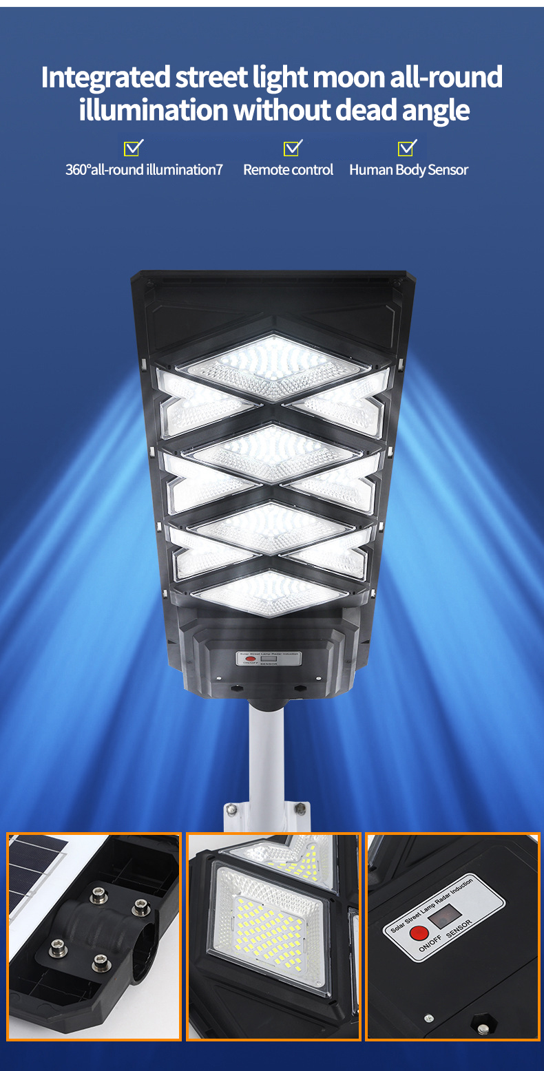 Street Light Solar 3000W Upgrade Cob Lampu Solar Jalan Waterproof Solar ...
