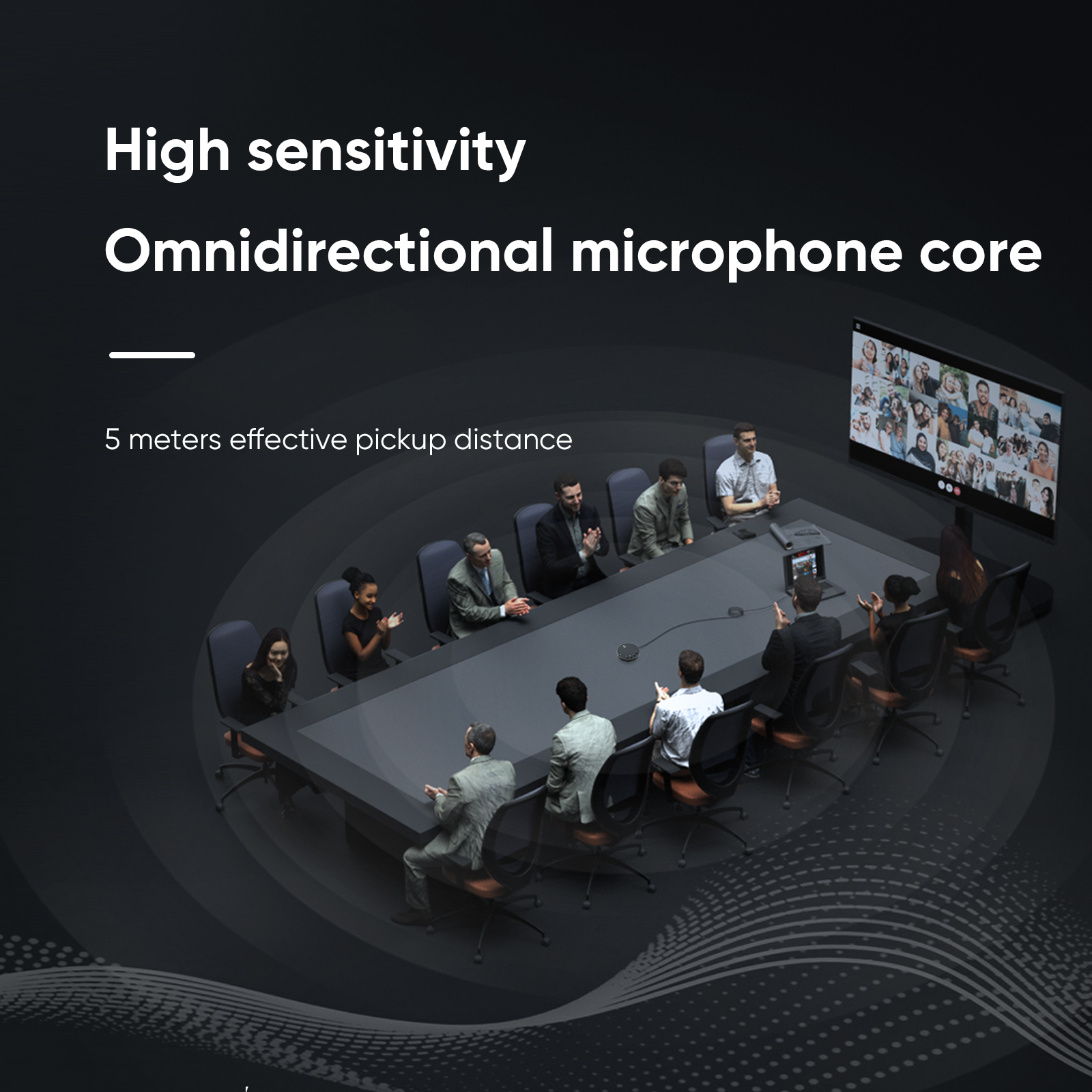 Desktop USB Conference Speakerphone BT Microphone 360° Omnidirectional ...
