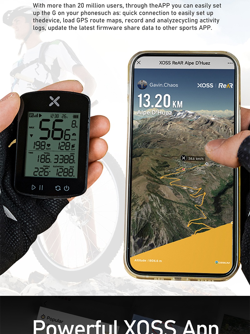 XOSS G2 G2+ Plus GPS Bike Computer Wireless Cycling Speedometer Road ...