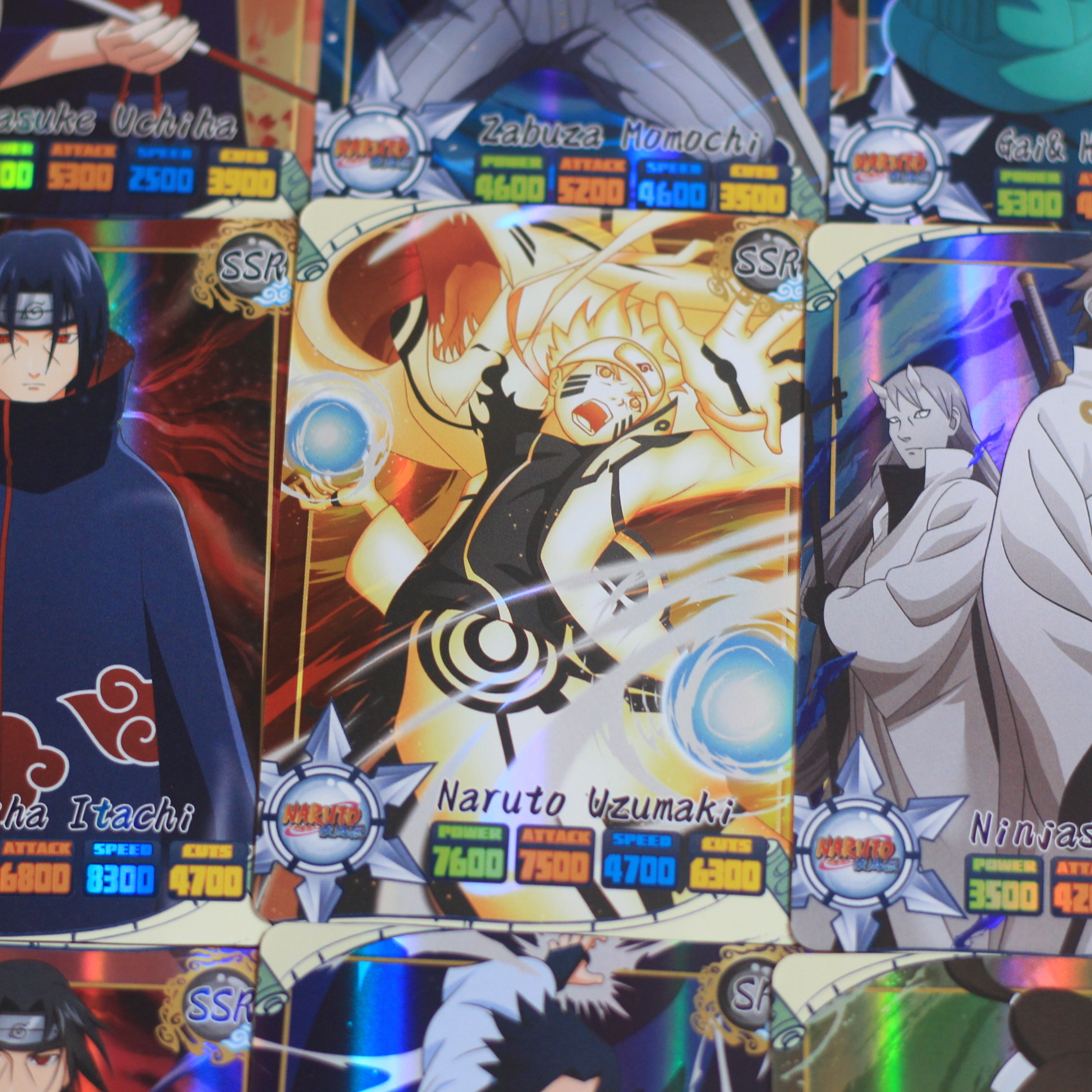 50Pcs/Pack Naruto Flash Shiny Cards SSR Deluxe Rare Collection Game ...