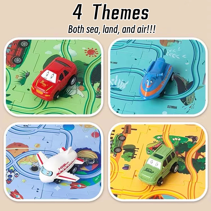 Puzzle DIY puzzle track car toy space electric car 3-6 year old toy ...