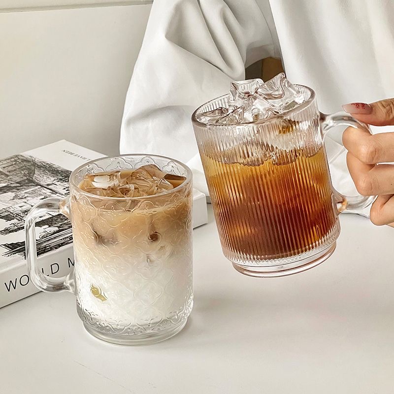 KEMORELA Simple Retro Line CUP classic relief pattern Mug Vertical ...