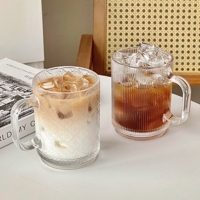 KEMORELA Simple Retro Line CUP classic relief pattern Mug Vertical ...